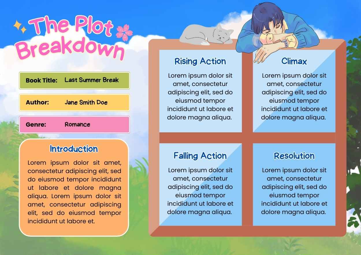 Template slide infografis alur cerita gratis