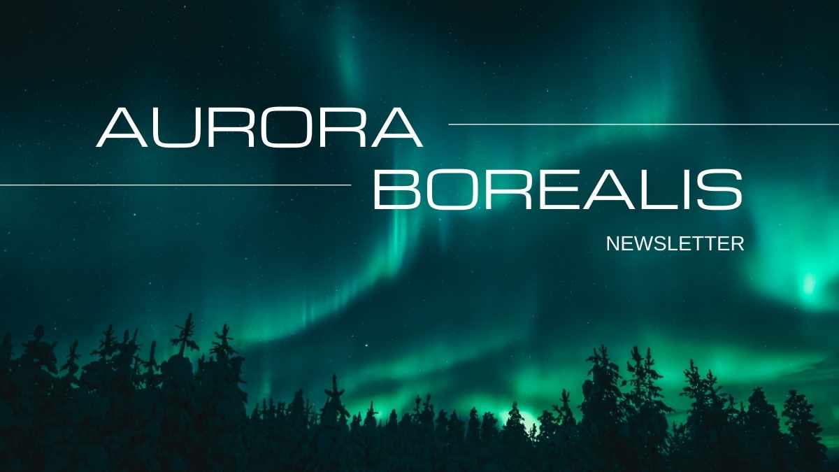 Template Slide Newsletter Aurora Borealis Minimalis Gratis