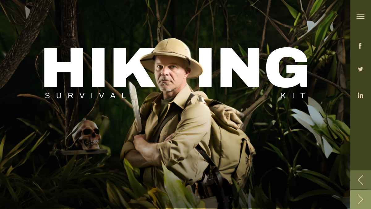 Template Slide Kit Survival Hiking untuk Canva