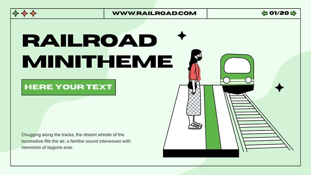 Template slide kereta api gratis untuk presentasi