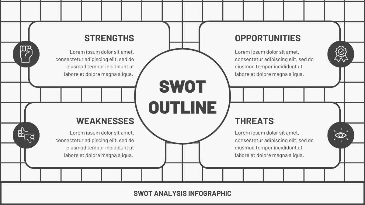 Template infografis analisis SWOT iPad gratis