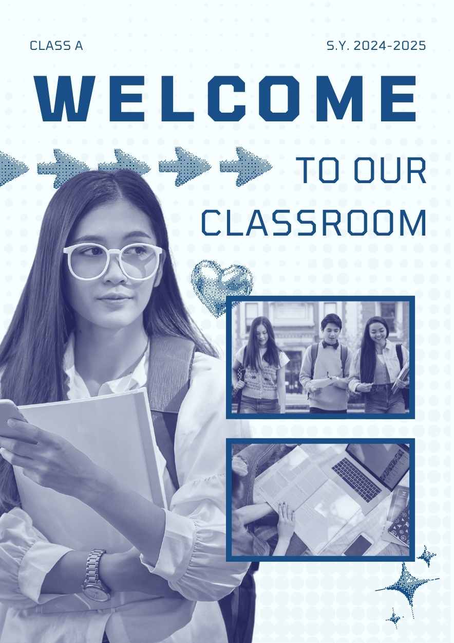 Template Poster Selamat Datang Kelas Y2K Gratis