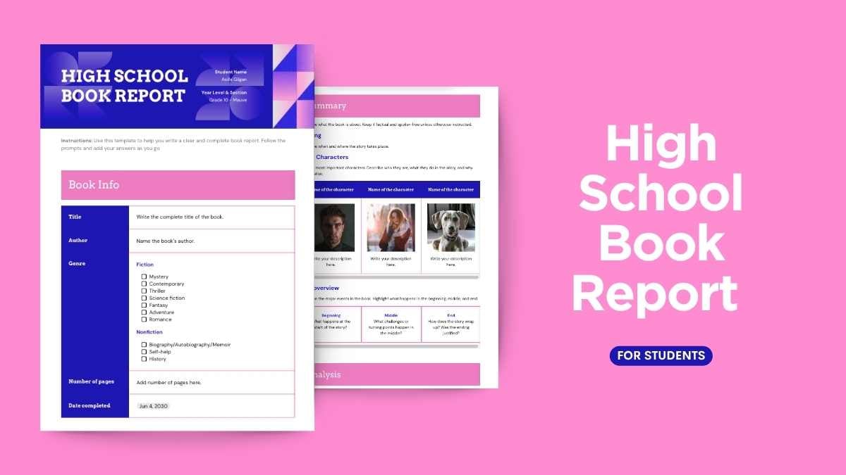 Template Laporan Buku SMA Gratis