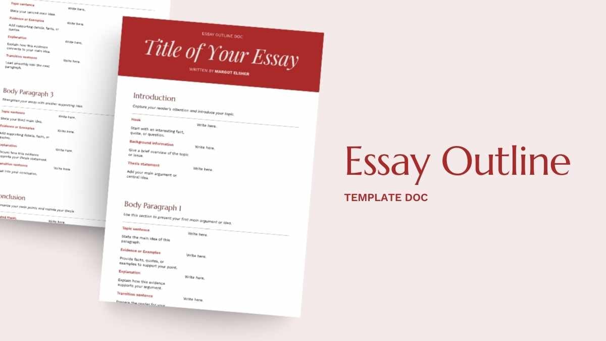 Template outline esai minimalis gratis