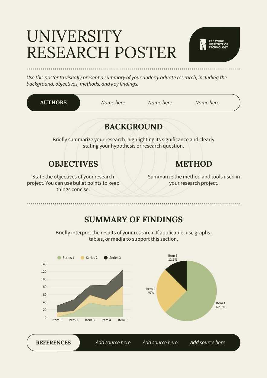 Template poster riset universitas gratis untuk PPT
