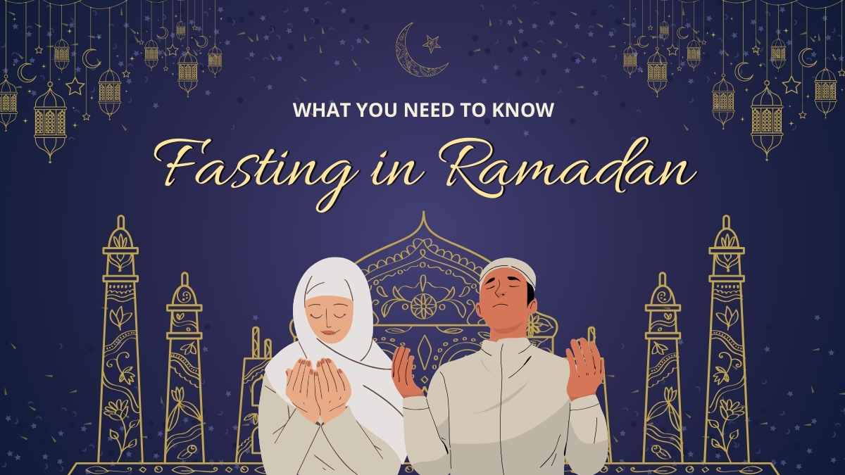Template slide puasa Ramadan untuk presentasi