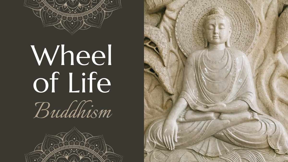 Template slide Roda Kehidupan Buddhisme gratis