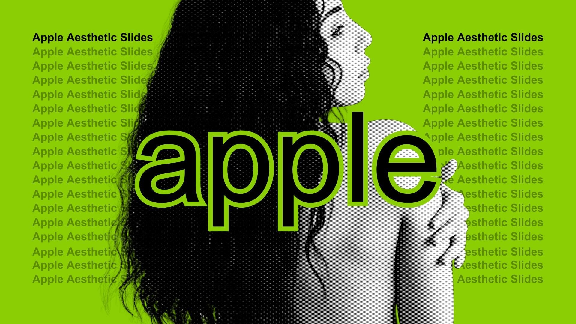 Template slide estetik Neon Apple gratis