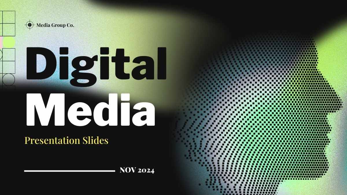 Template slide media digital modern gelap gratis